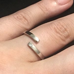 Jewelry | Bypass Solitaire Cz Ring | Poshmark